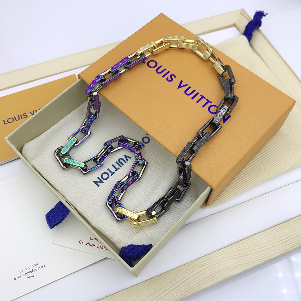 Louis Vuitton Combinating Color Monogram Chain Necklace Multicolor For ...