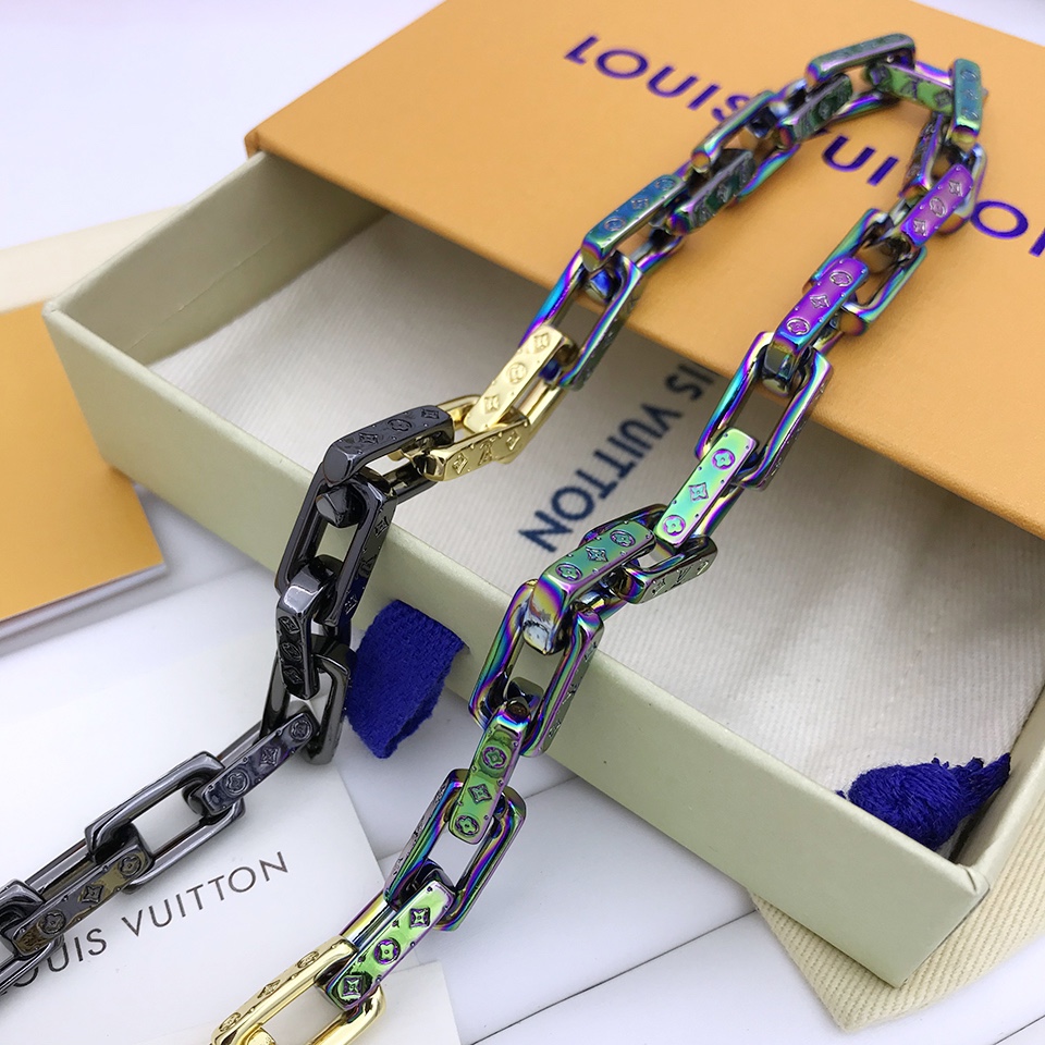 Louis Vuitton Combinating Color Monogram Chain Necklace Multicolor For ...