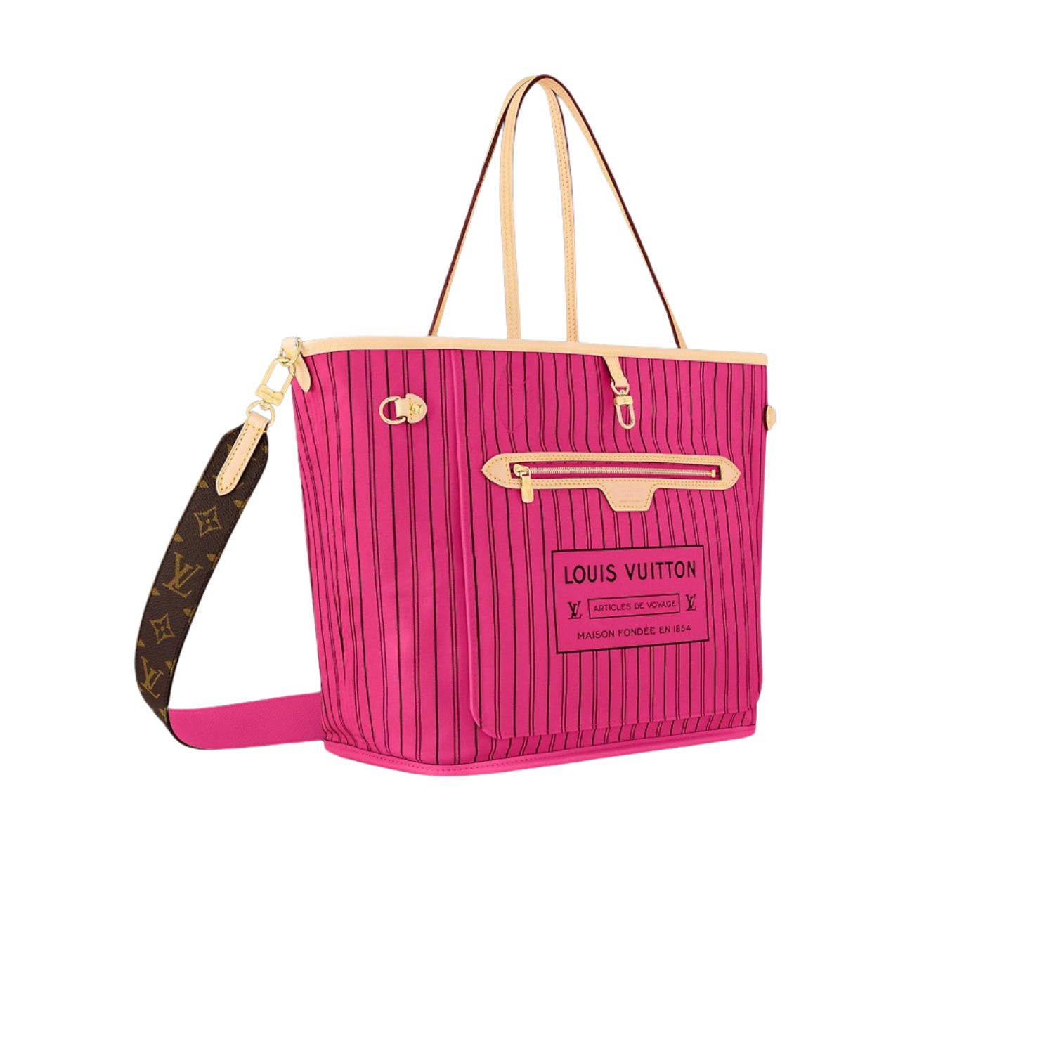 Louis Vuitton Neverfull Bandoulière Inside Out MM Rose For Women 31cm ...