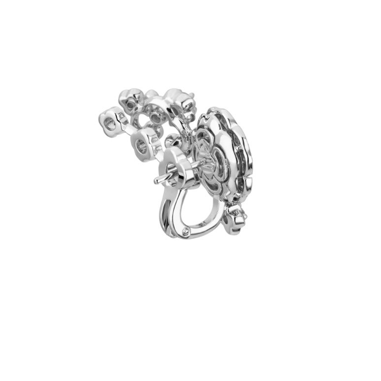 Chanel Bouton De Camélia Earrings White Gold For Women J12039 - Vipfasbags