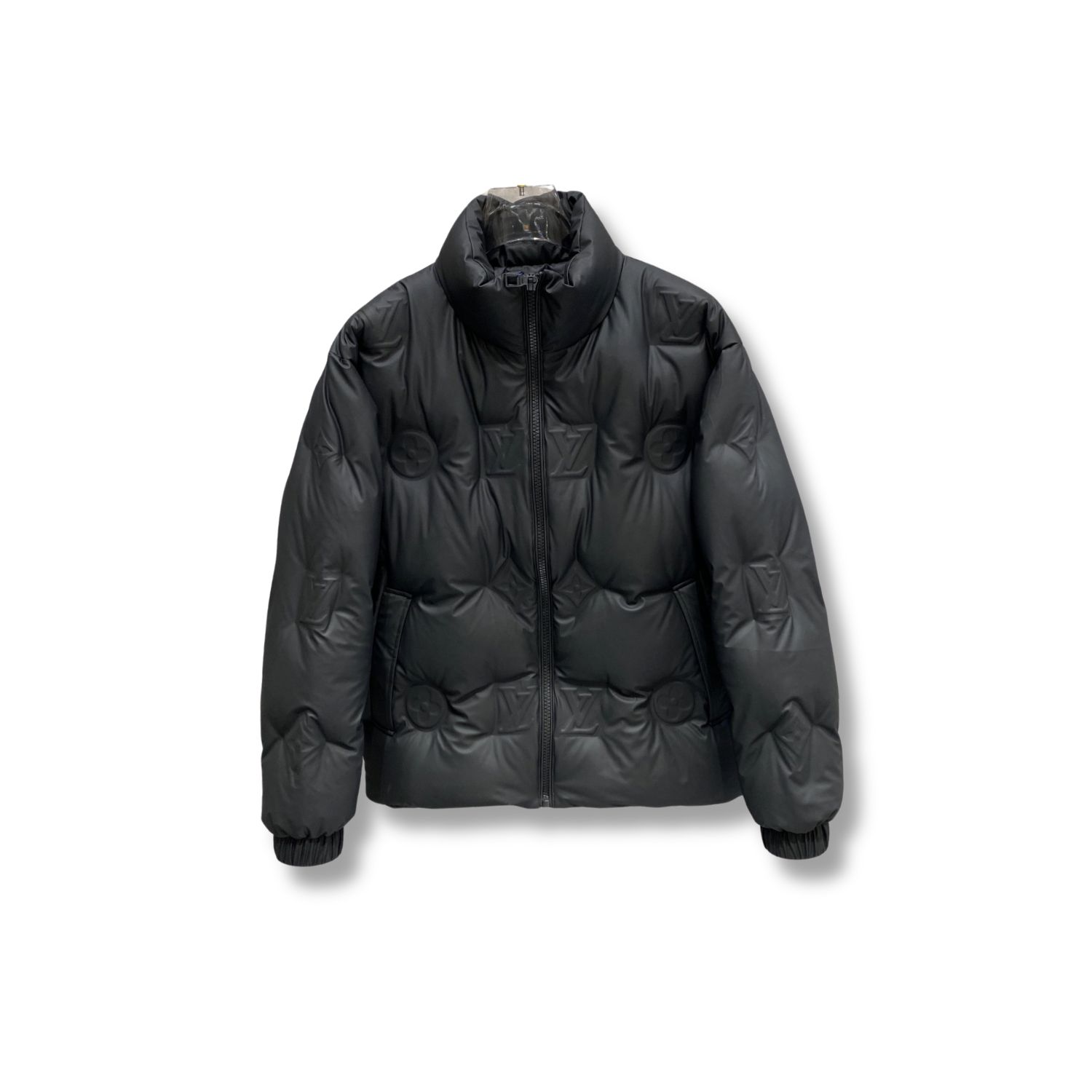 Louis Vuitton Monogram Embossed Puffer Jacket Black For Men - Vipfasbags